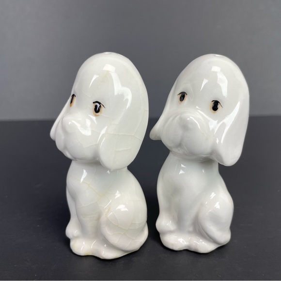 Dining | Ceramic White Hound Dog Salt Pepper Shaker Shakers Set Dog ...